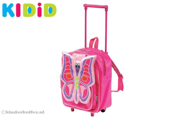 Kidid Kindertrolley vlinder | Kinderkoffer.nl